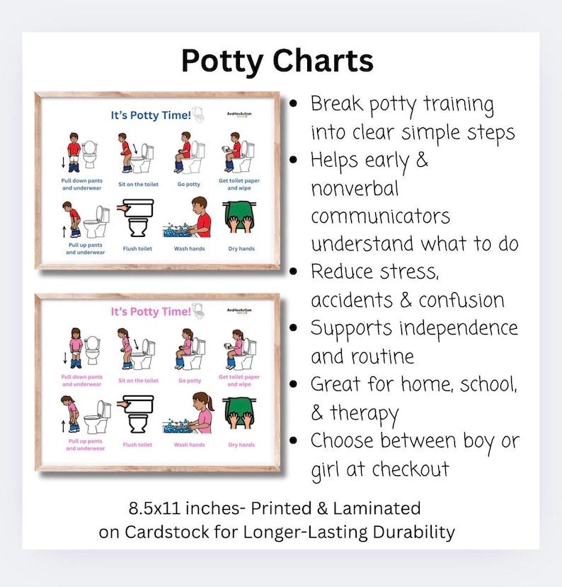 Boy Potty Training Visual Chart - Etsy