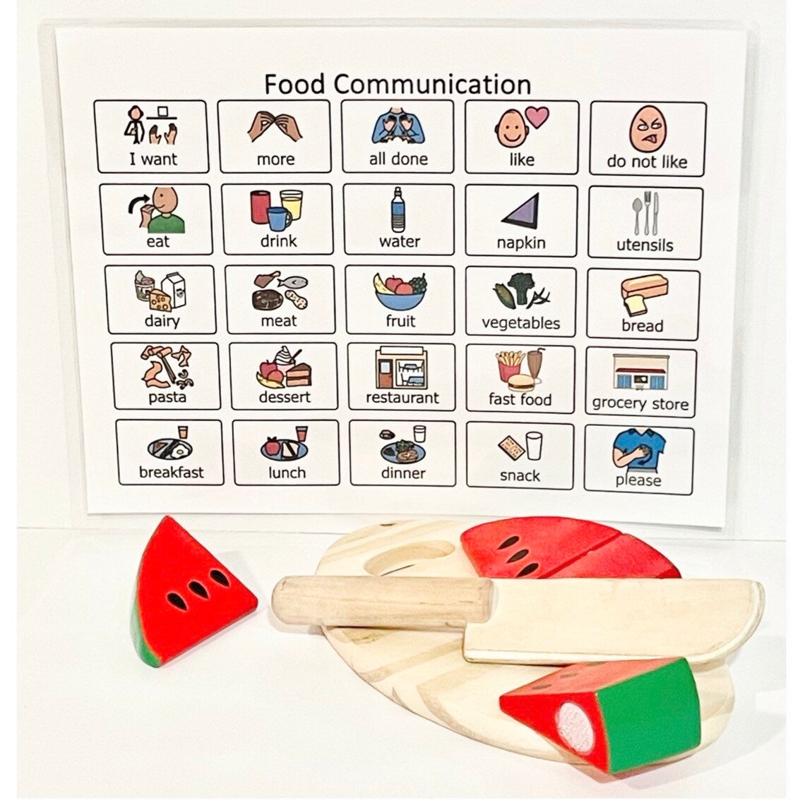 Food Communication Board Autism Apraxia Non-verbal - Etsy