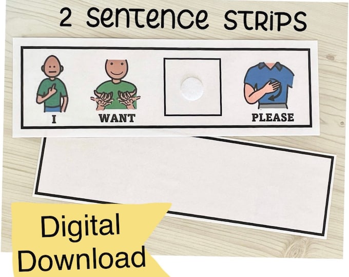 Sentence Strips- "i Want Please" and Blank- Communication Digital ...