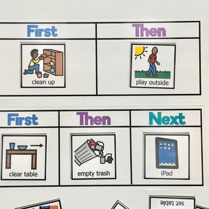 Routine and First & Then- Large Print- Autism - Etsy