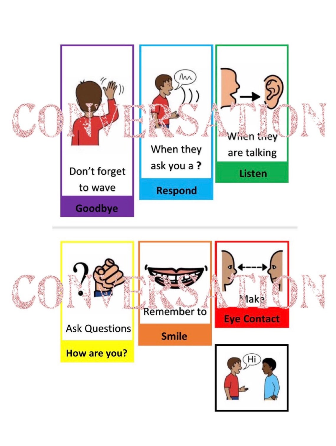 Conversation boy Visual Aid Booklet Communication Digital | Etsy