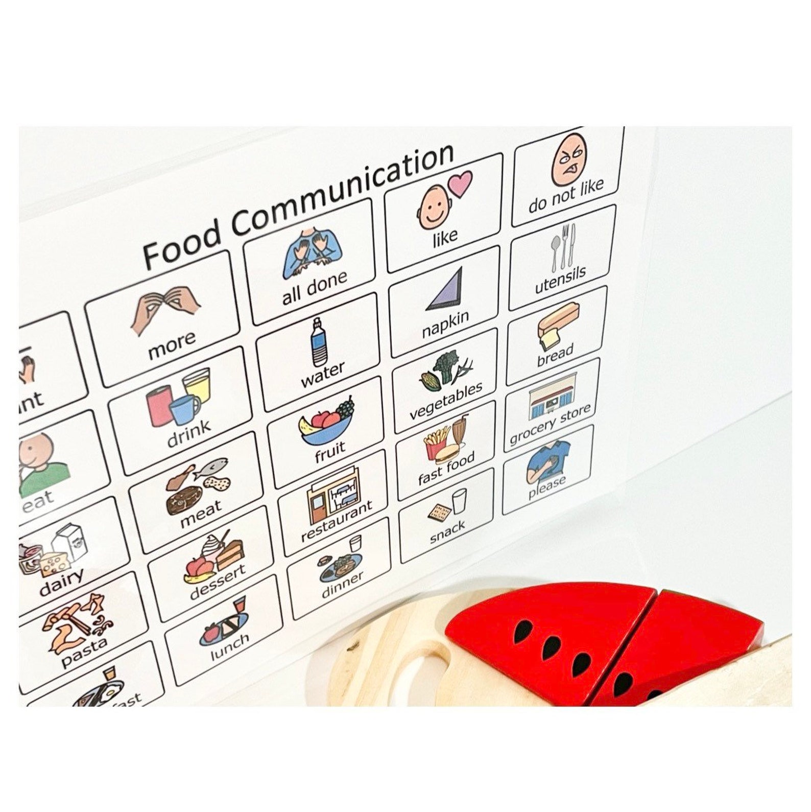 Food Communication Board Autism Apraxia Non-verbal - Etsy