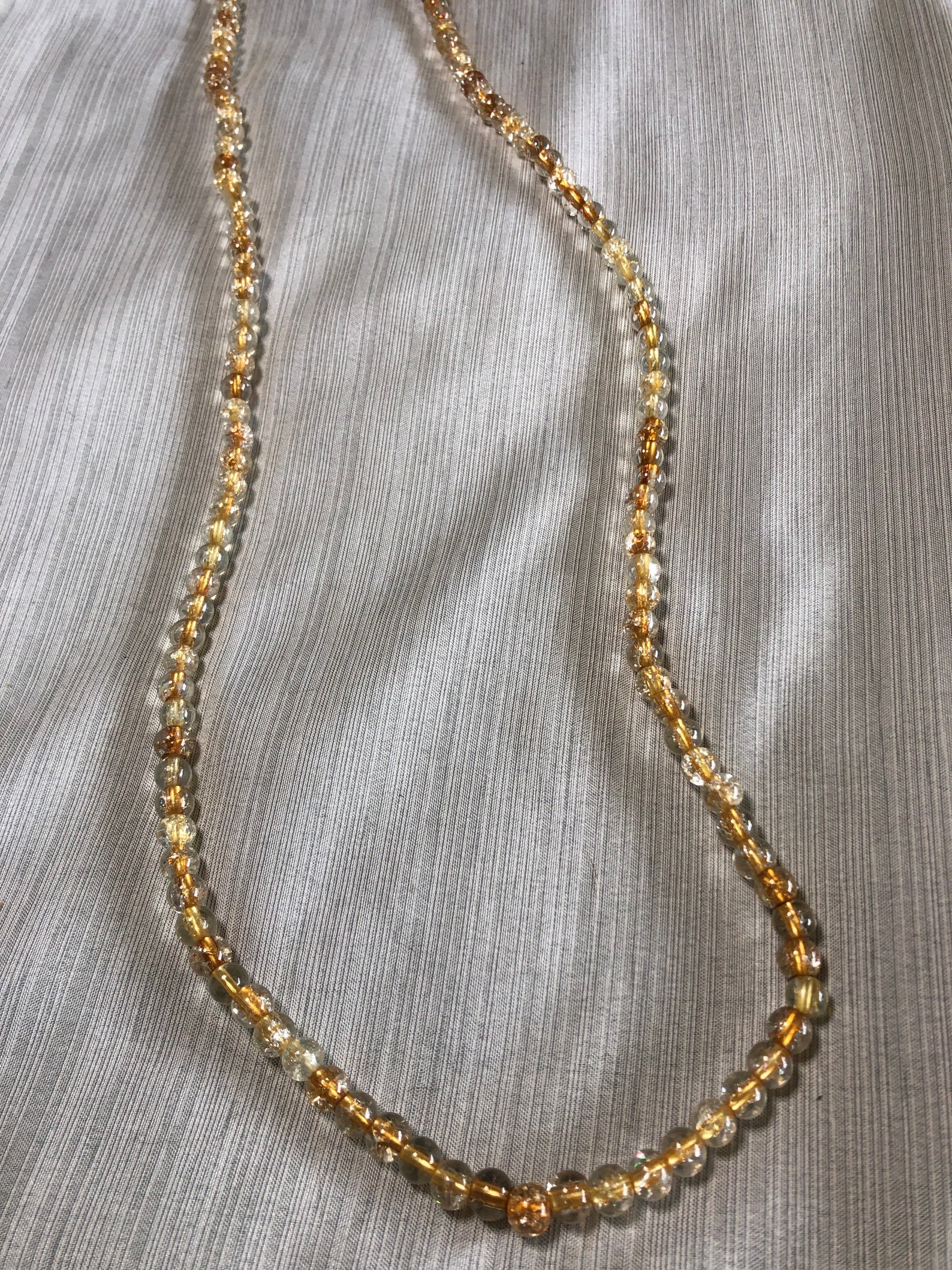 Gold Beaded Necklace Etsy