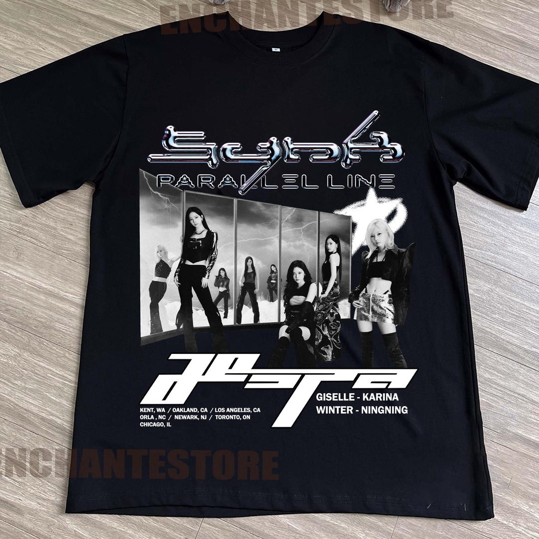 AESPA Synk Parallel Line Tour Tshirt, 2024 Aespa Live Tour in US Shirt ...