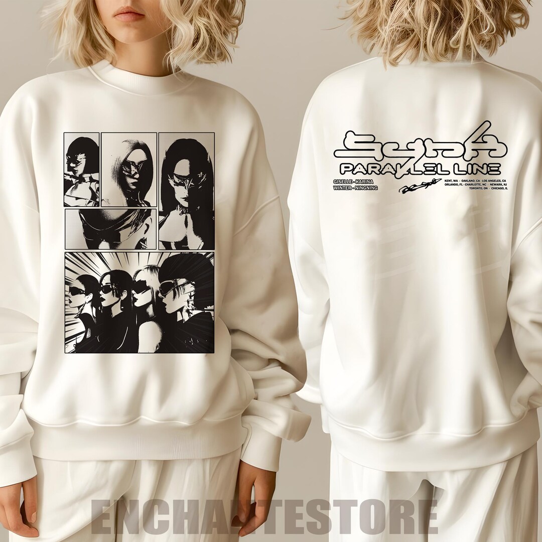 AESPA Synk Parallel Line Tour Shirt, Aespa Whiplash Shirt, 2025 Aespa ...