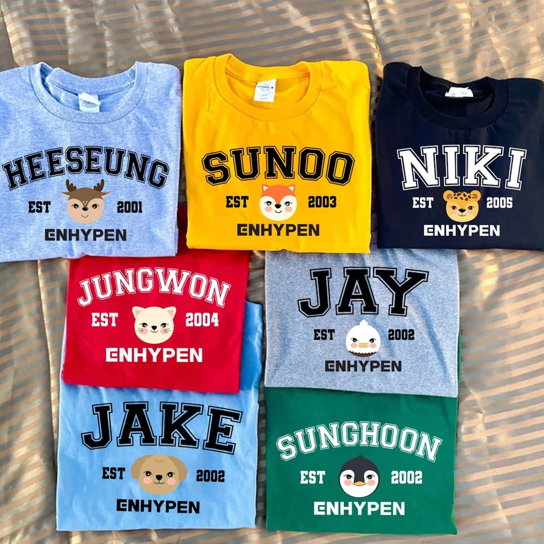 Cute Enhypen Members Chibi Sweatshirt EN-ZOO Enhypen Members - Etsy