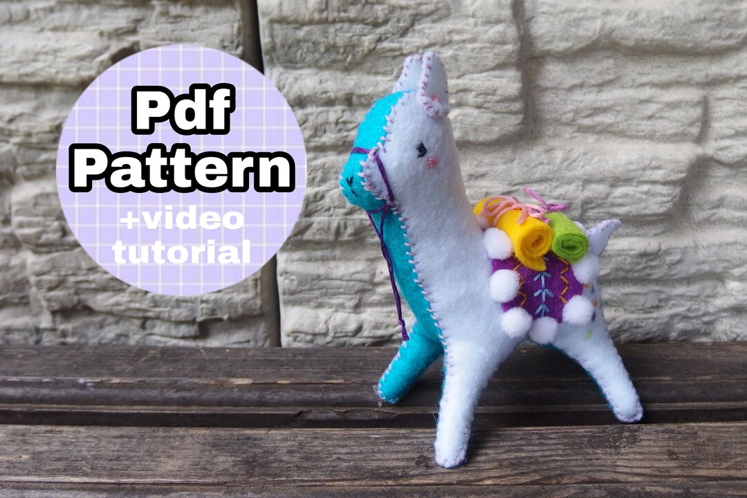 Llama Plushie, Stuffed Llama Toy, Pdf Pattern, Video Tutorial, Easy ...