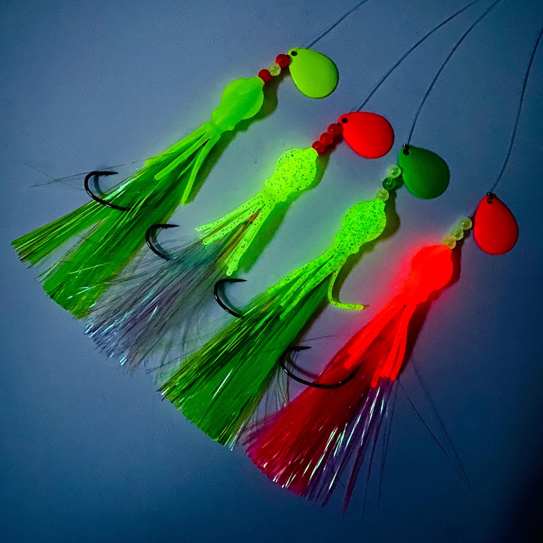 Fluke DESTROYER B2 Squid Summer Flounder Fishing Rigs Lures Gamakatsu ...