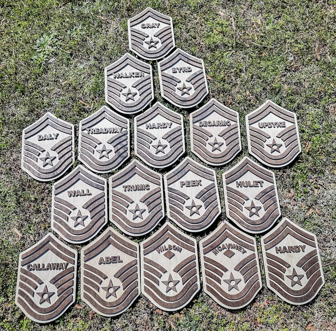 Smsgt Plaques-rank-air Force-stripes-american Flag-line Number-senior ...