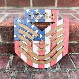 Tsgt Plaques-rank-air Force-stripes-american Flag-line Number-tech ...