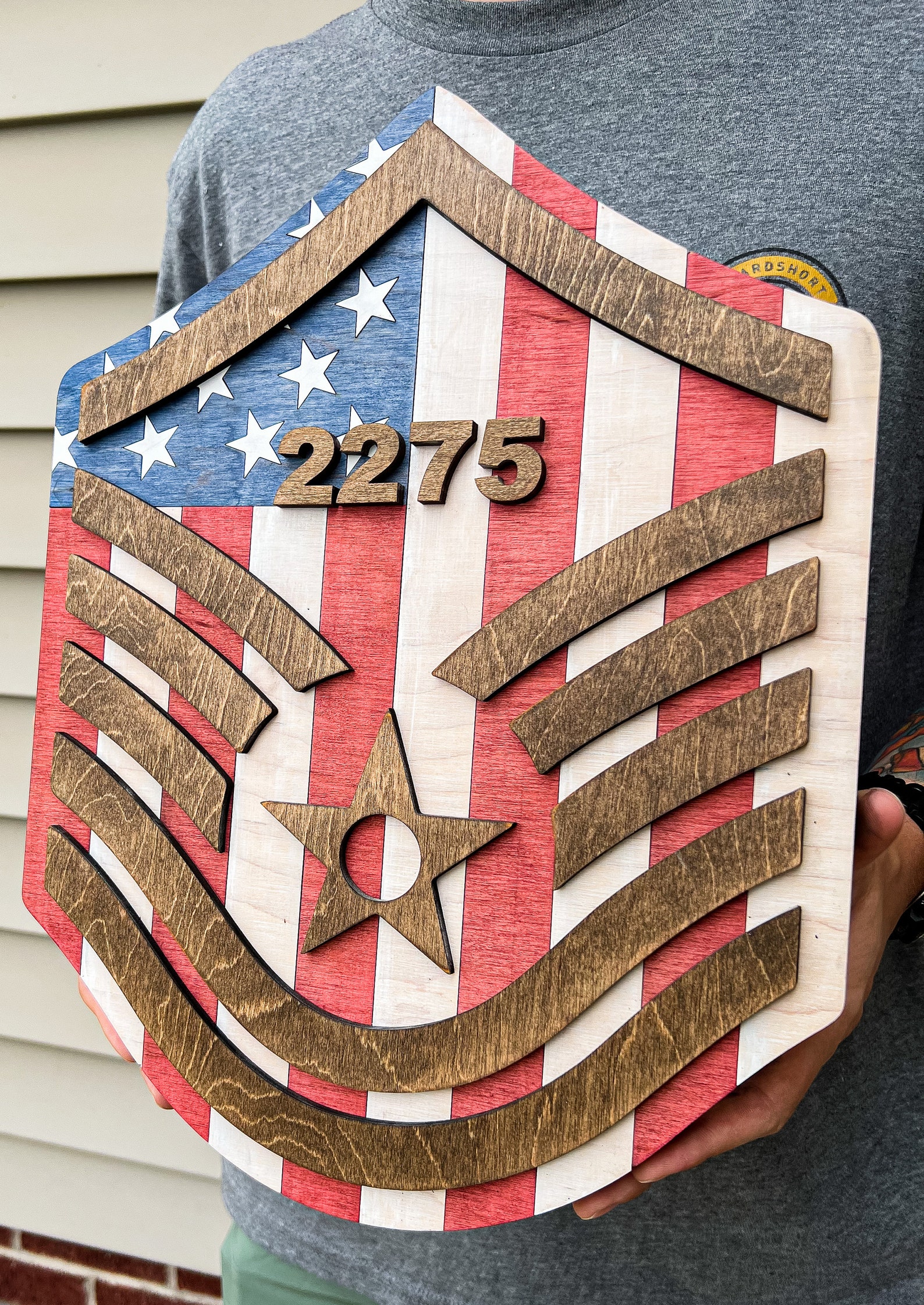 Smsgt Plaques-rank-air Force-stripes-american Flag-line Number-senior ...