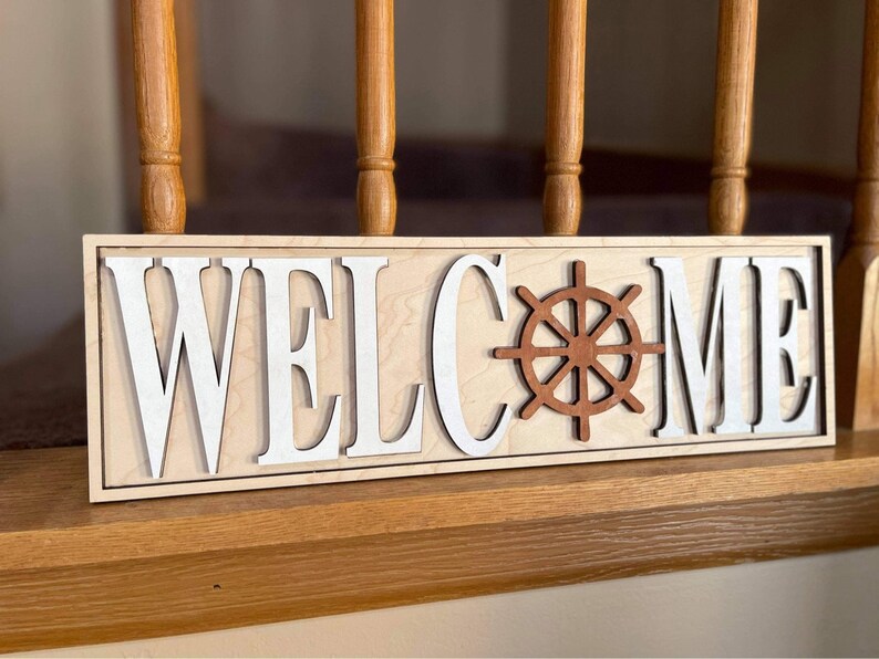 Beachy Welcome Signs-3 to Choose From-crab-starfish-shipwheel - Etsy