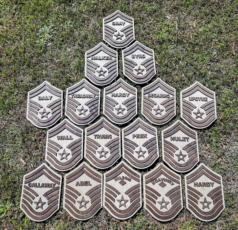 Smsgt Plaques-rank-air Force-stripes-american Flag-line Number-senior ...