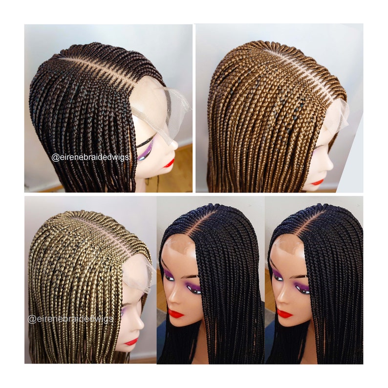 Fulani Conrow Braided Wig for Black Women, Ghana Weaving Box Braids Wig ...