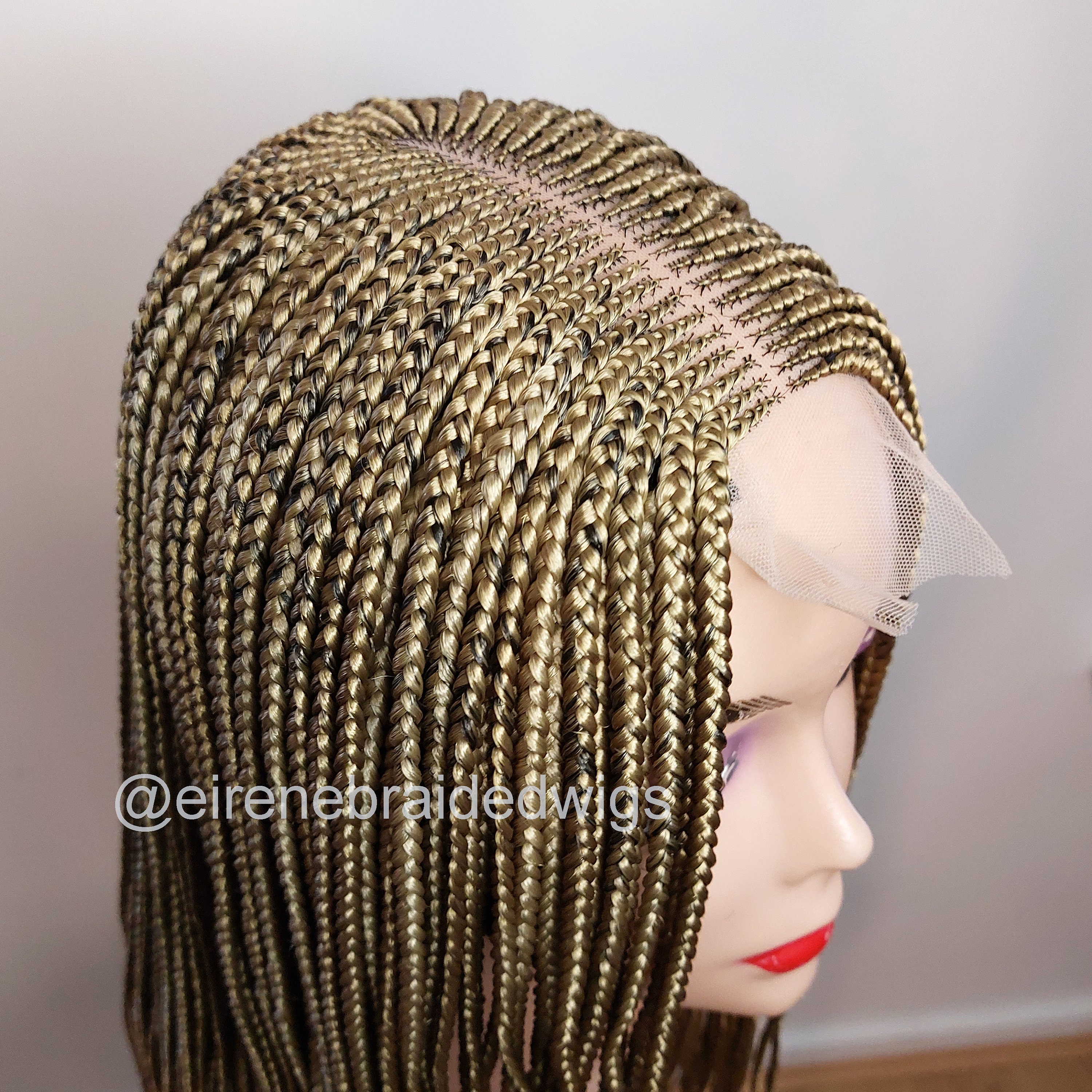 Fulani Conrow Braided Wig For Black Women Ghana Weaving Box Braids Wig