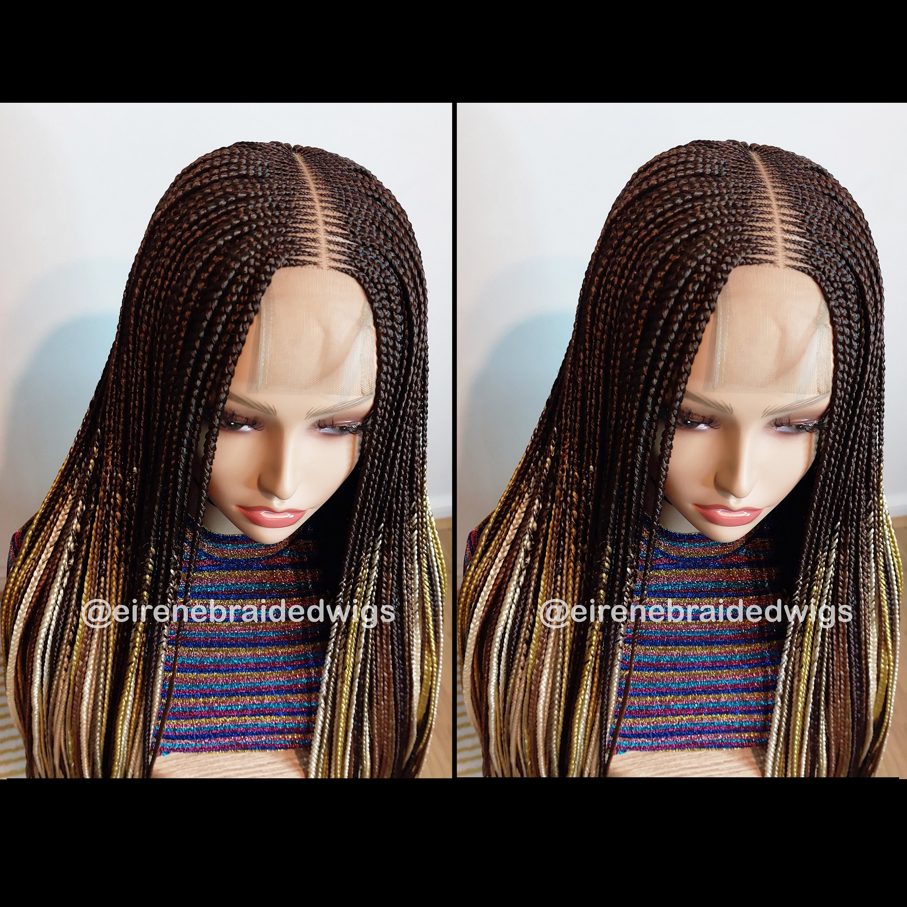 Fulani Conrow Braided Wig For Black Women Ghana Weaving Box Braids Wig
