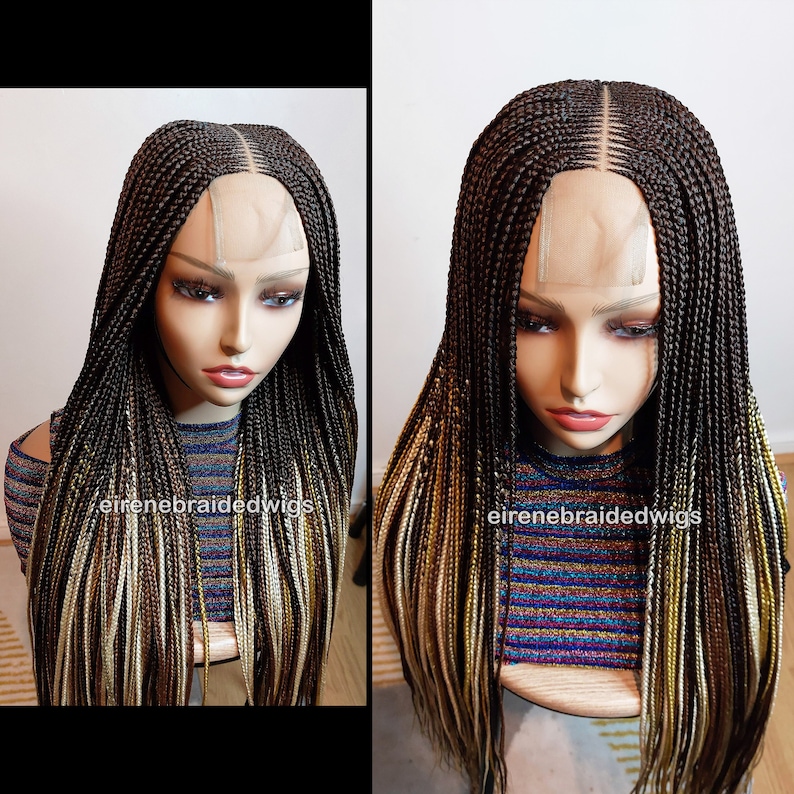 Fulani Conrow Braided Wig for Black Women, Ghana Weaving Box Braids Wig ...