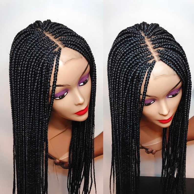 Knotless Box Braided Wig for Black Women Full Lace Frontal - Etsy Knotless Box Braided Wig for Black Women Full Lace Frontal - Etsy