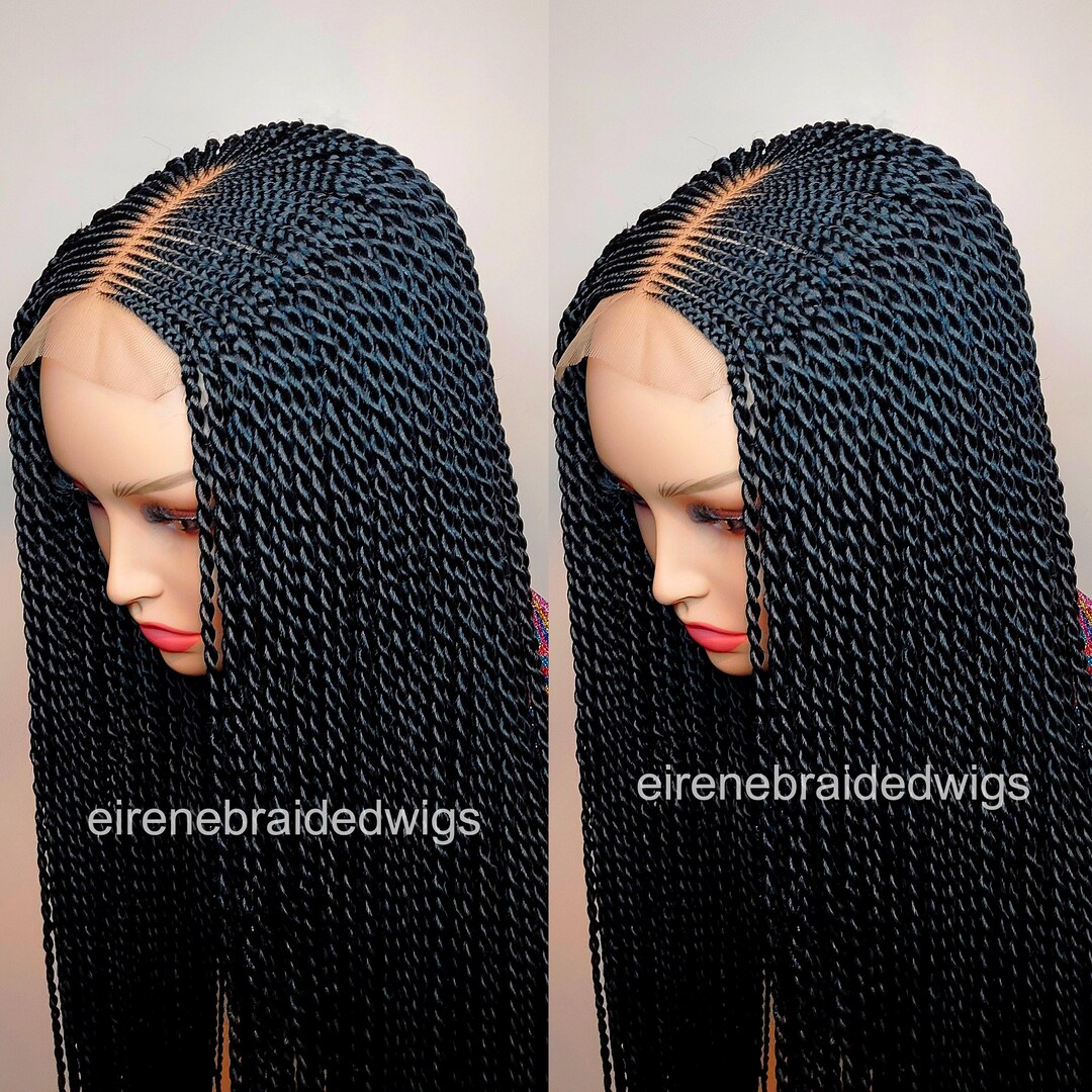 Full Lace Fulani Conrow Braided Wig for Black Women, Ghana Weaving Lace ...