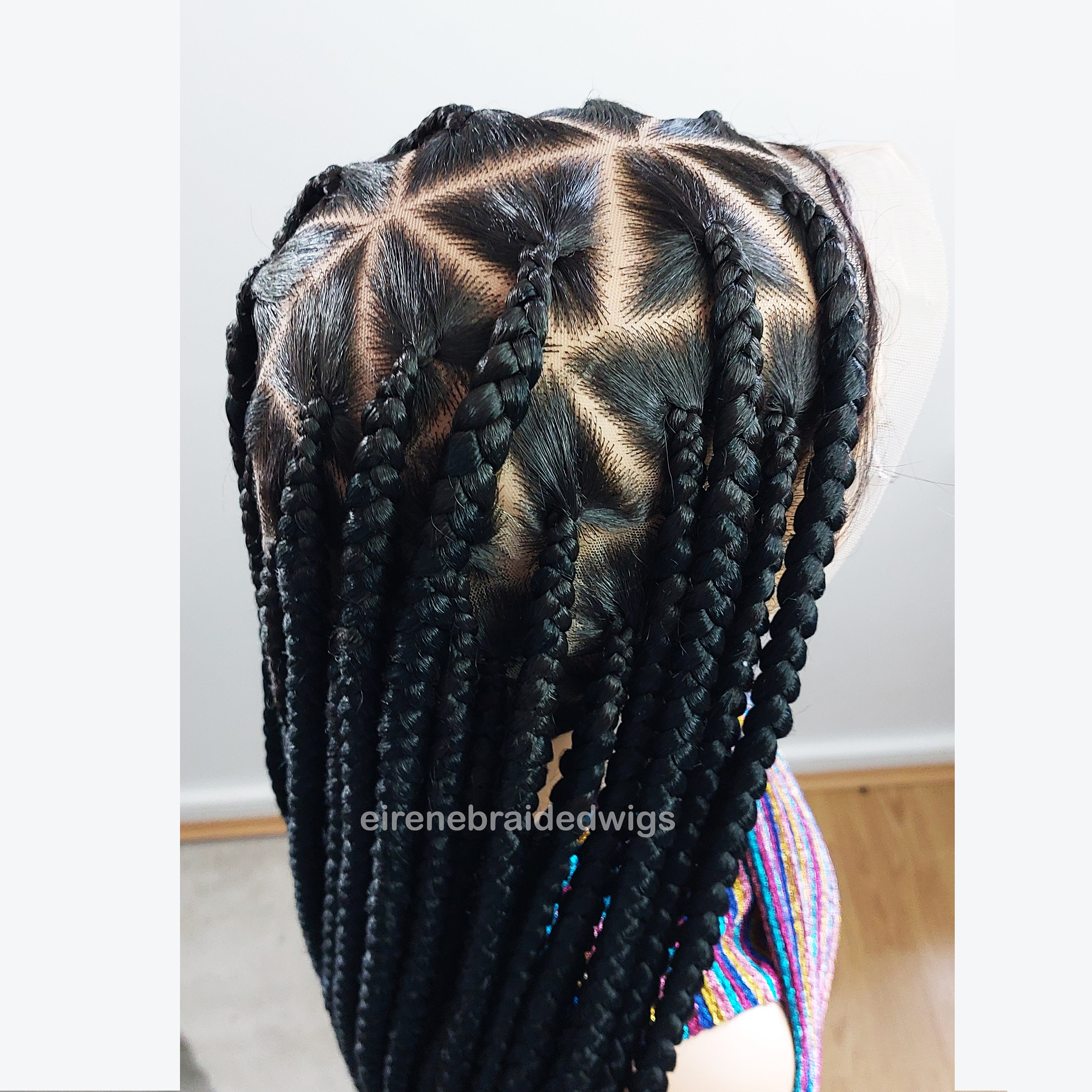 Knotless Big Box Braids Wig for Black Women, Lace Frontal Human Hair ...