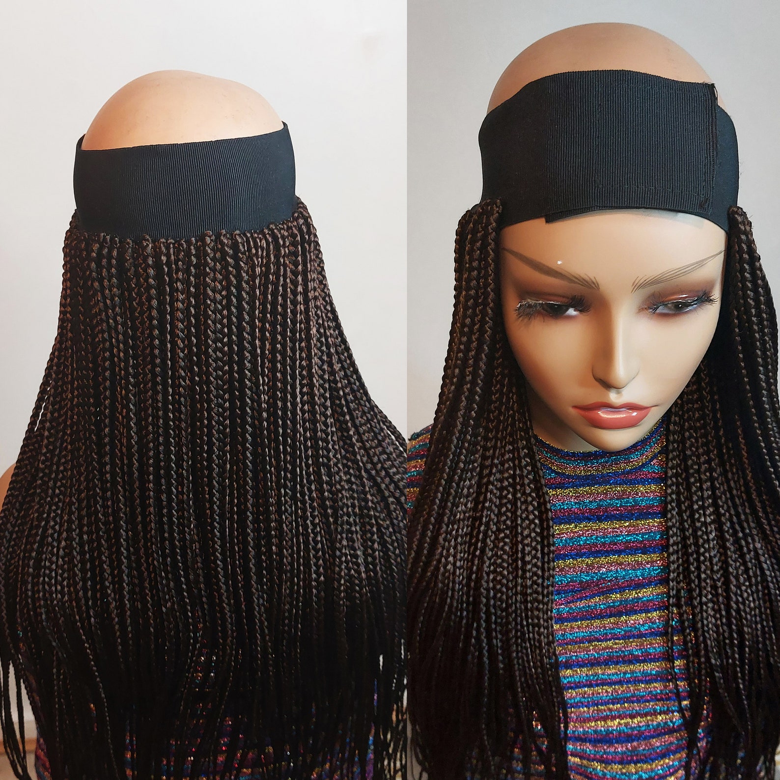 Braided Hat Wig for Women Braid Band Wig Hair Loss Alopecia - Etsy