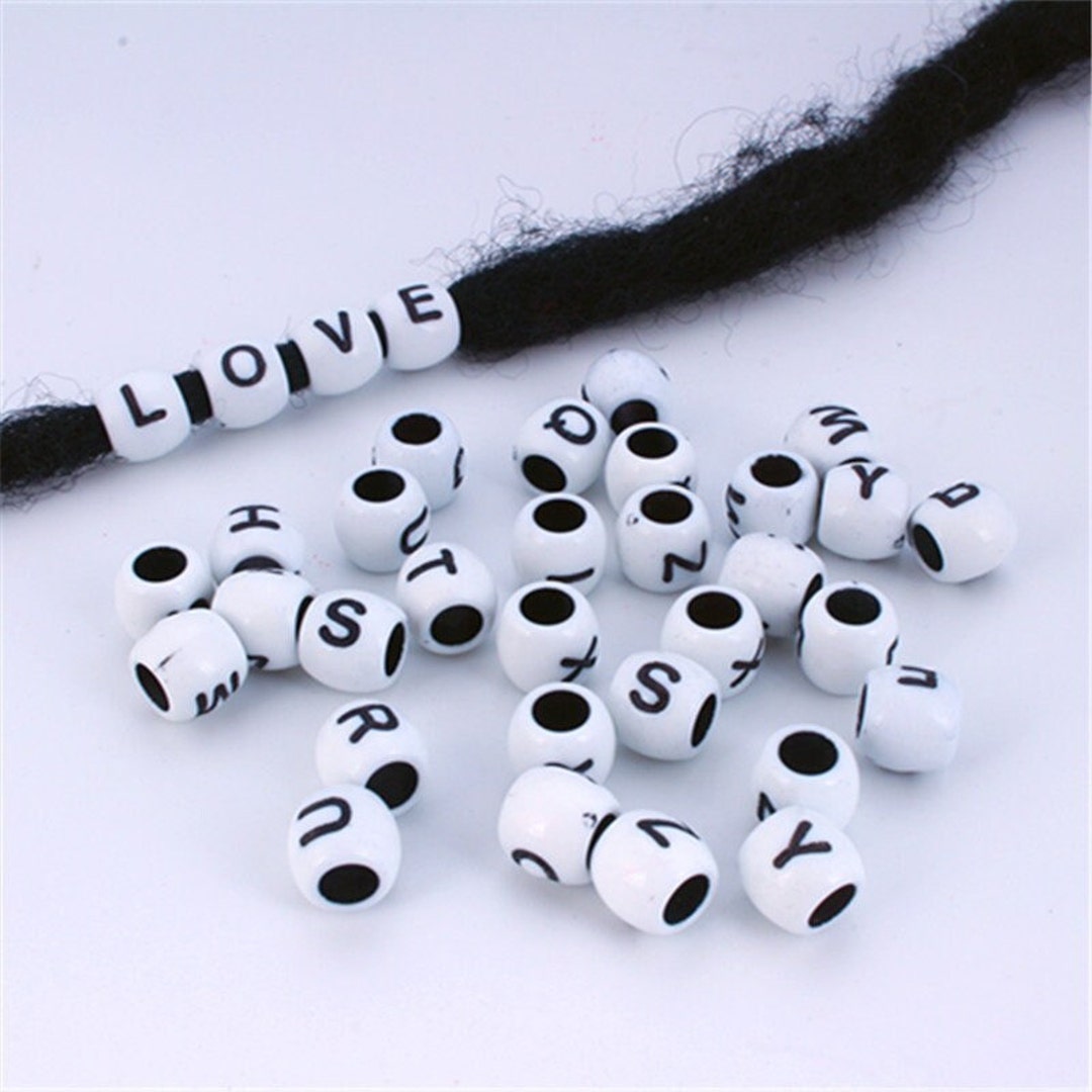 20pc White Alphabet Beads for Braids Wig Dreadlocks Jewelry - Etsy