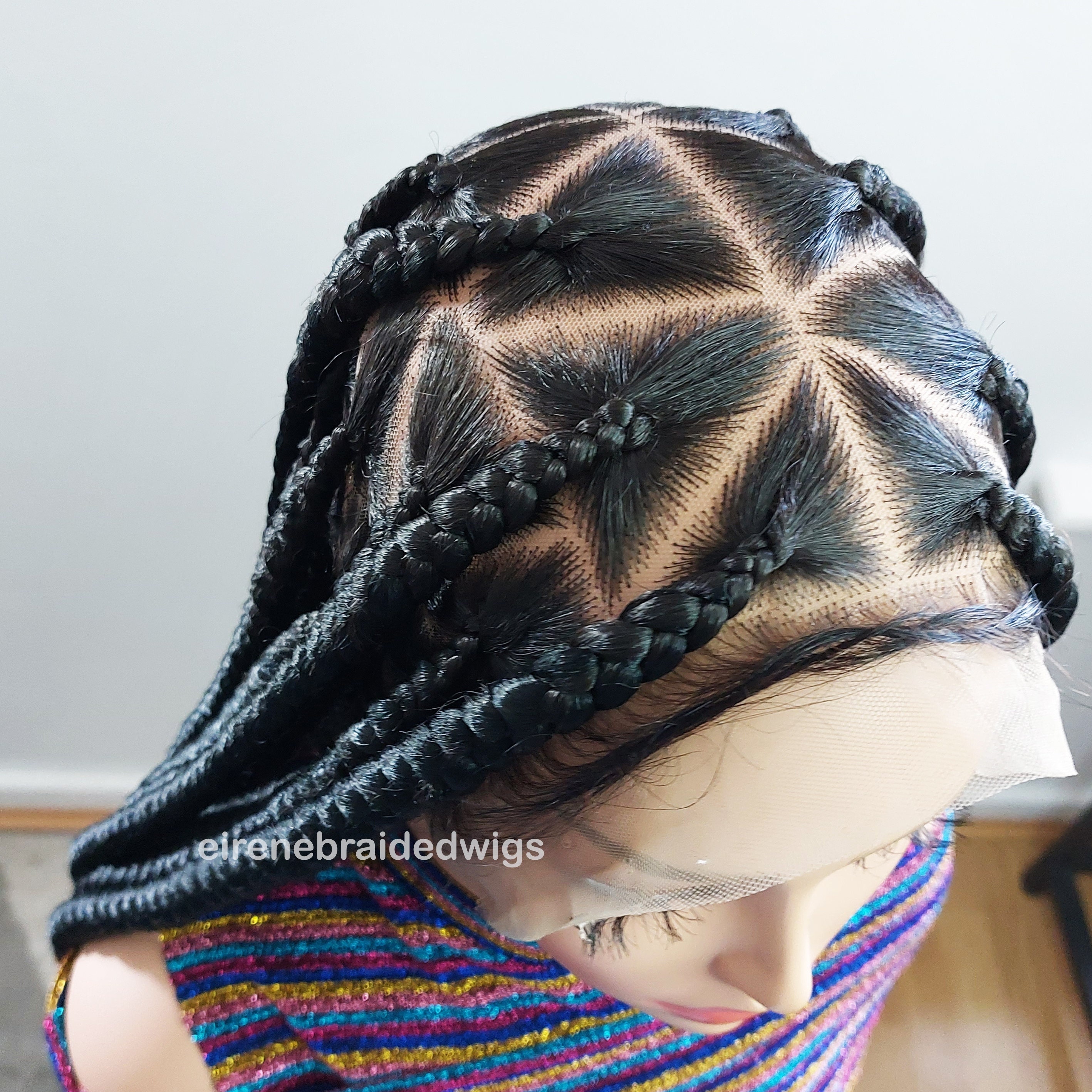 Knotless Big Box Braids Wig for Black Women, Lace Frontal Human Hair ...