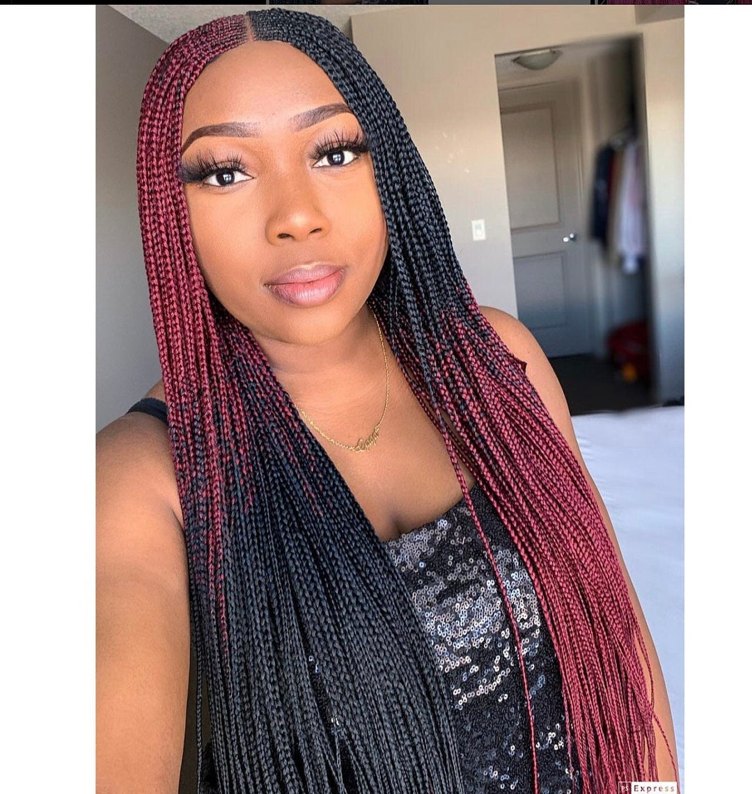 Reverse Braids Wig for Women, African Conrow Tribal Braided Wig, Single ...