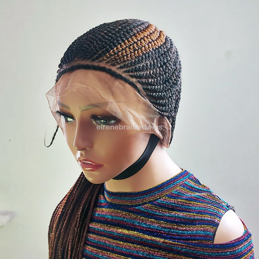 Braided Wigs for Black Women Fulani Braided Wig: Conrow Updo, High Bun ...