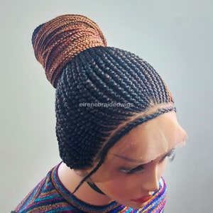 Braided Wigs for Black Women Fulani Braided Wig: Conrow Updo, High Bun ...