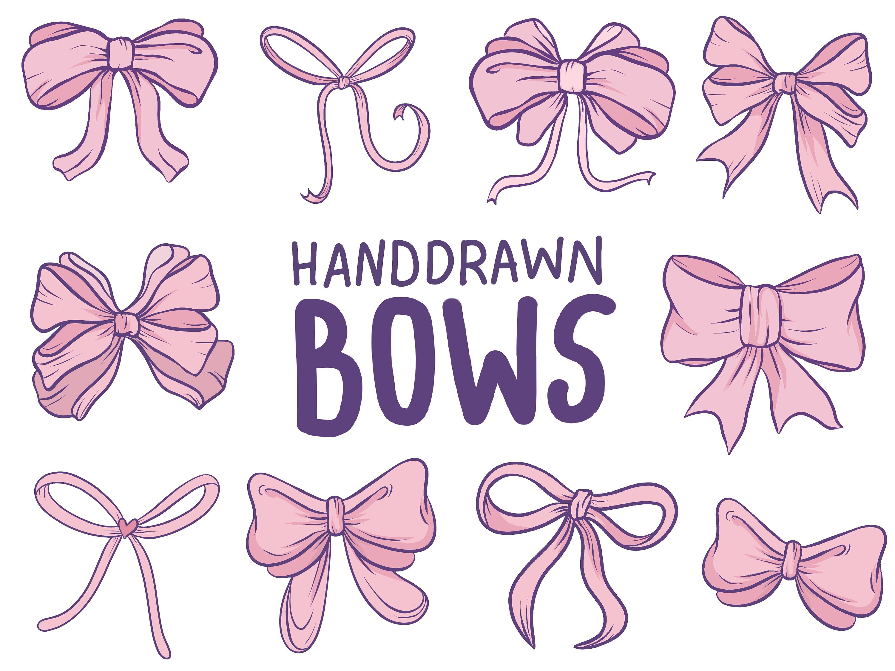 Clip Art Bows Printable Digital Products Scrapbooking Stickers for ...