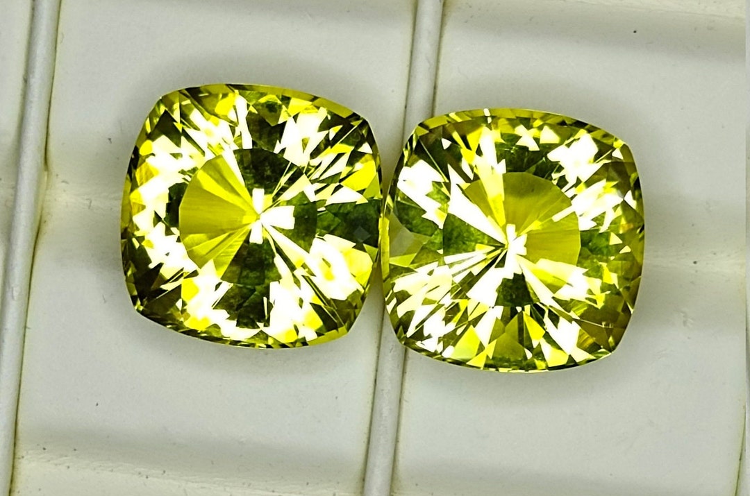 34.80carats Natural Green Gold Pair 16x12mm Christmas Gift AAA Quality ...