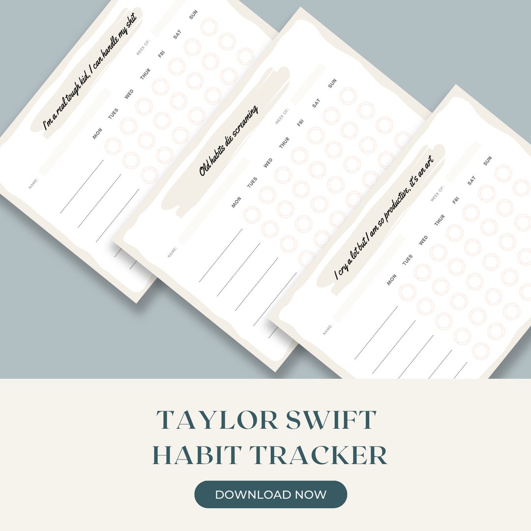 Taylor Swift Planner, Habit Tracker, Swiftie Planner, TTPD Merch ...
