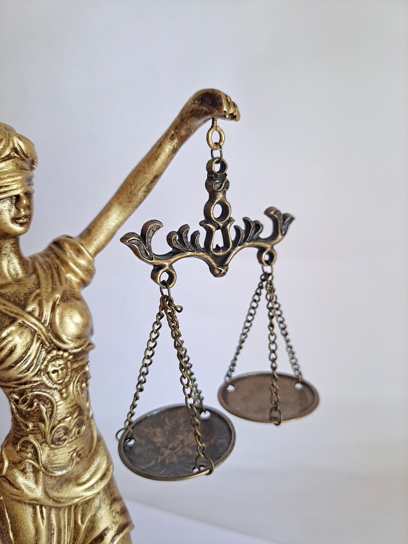 Elegant Gold Themis Sculpture - Vintage Reproduction Lady Justice ...