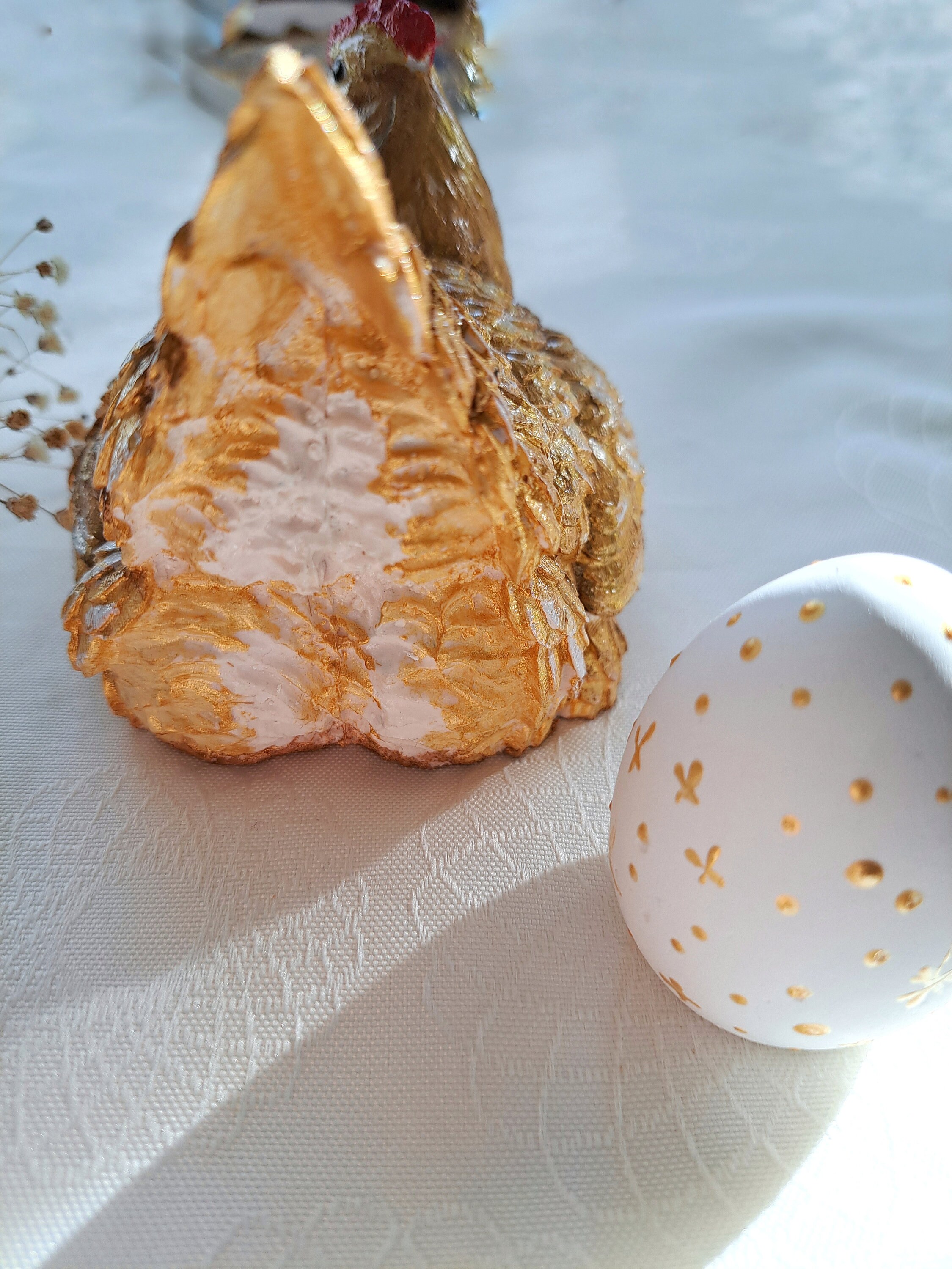 Gold Chicken and Egg Figurine - Etsy