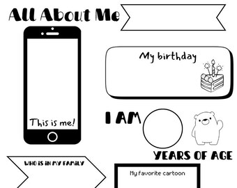 Back to School All About Me Student Worksheet First Day of School About ...