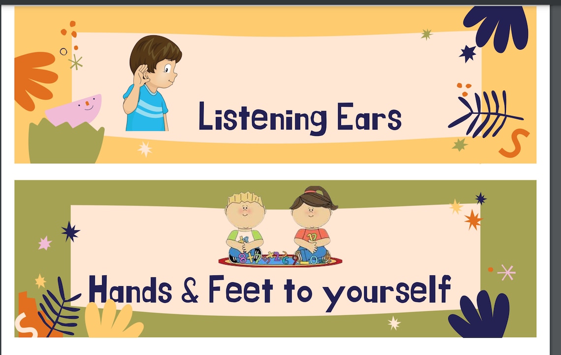 Visual Classroom Rules Tags (bigger) - Etsy