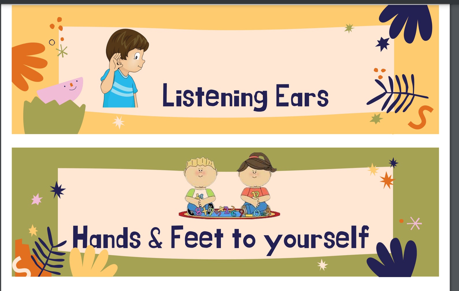 Visual Classroom Rules Tags (bigger) - Etsy