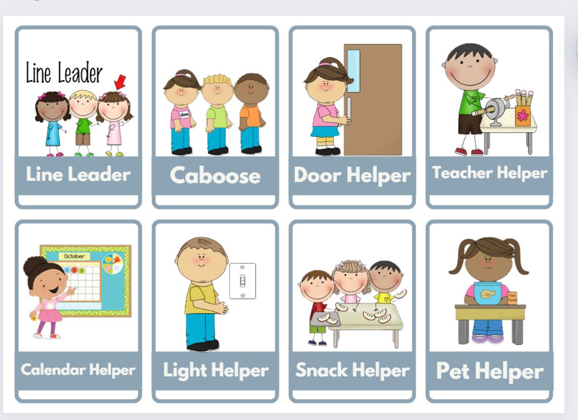 Classroom Helper Flash Cards - Etsy