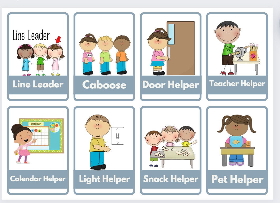 Classroom Helper Flash Cards - Etsy