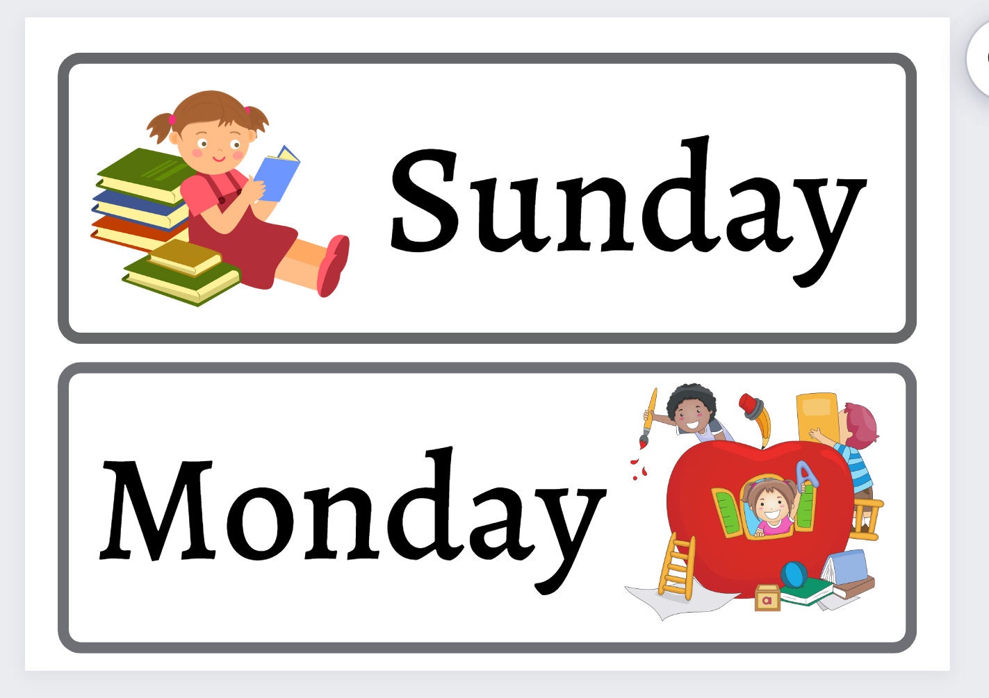 Days of the Week Tags - Etsy