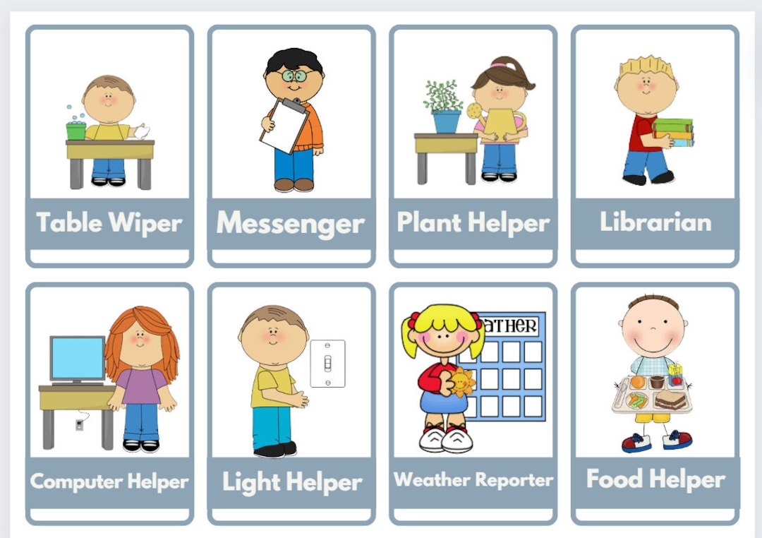 Classroom Helper Flash Cards - Etsy