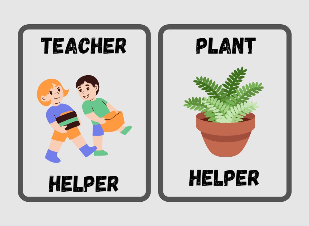 Classroom Helper Cards - Etsy