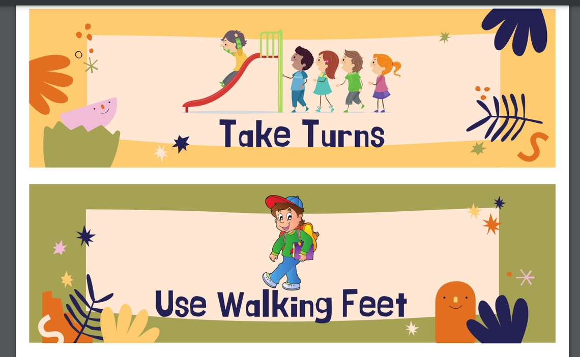 Visual Classroom Rules Tags (bigger) - Etsy