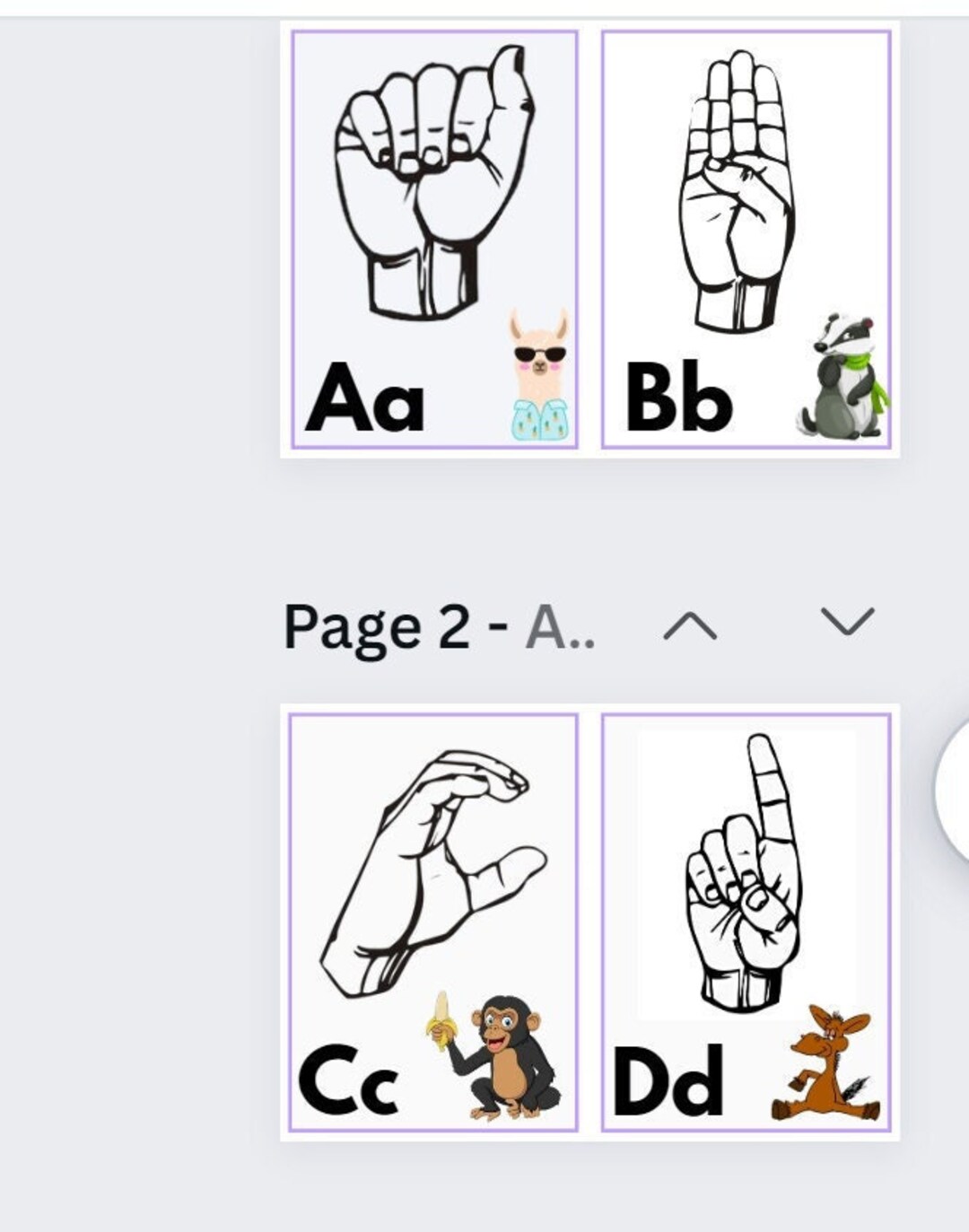 ASL Animal Flashcards - Etsy