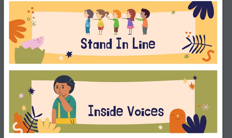 Visual Classroom Rules Tags (bigger) - Etsy