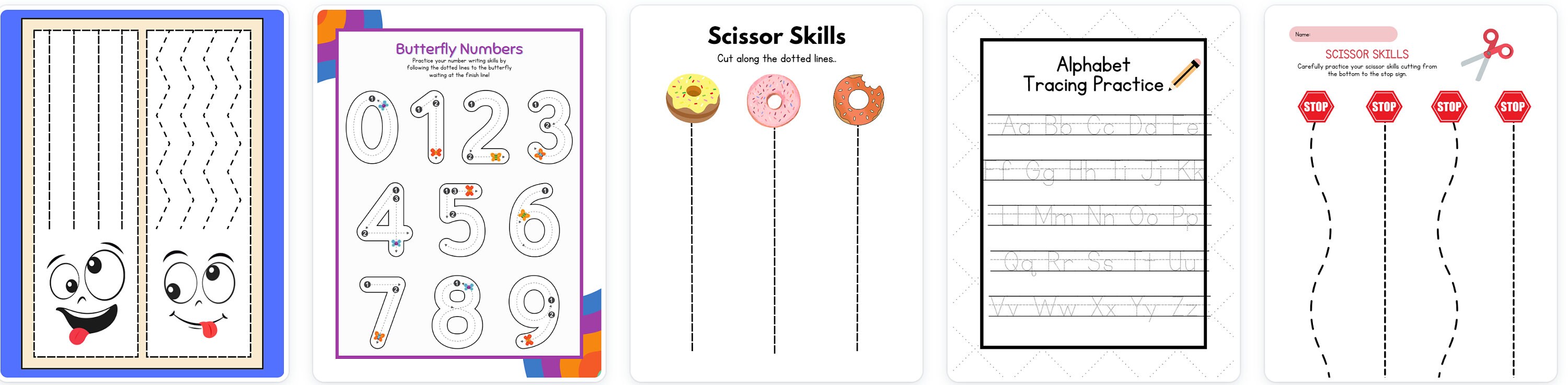 Tracing and Cutting Skills Workbook - Etsy