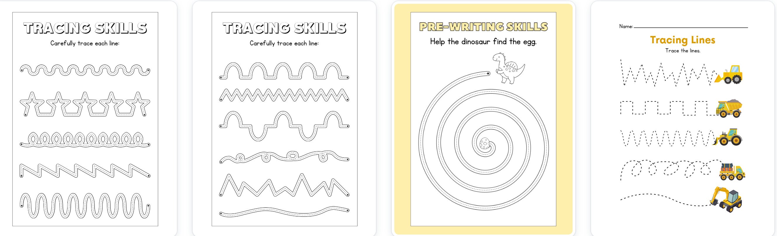 Tracing and Cutting Skills Workbook - Etsy