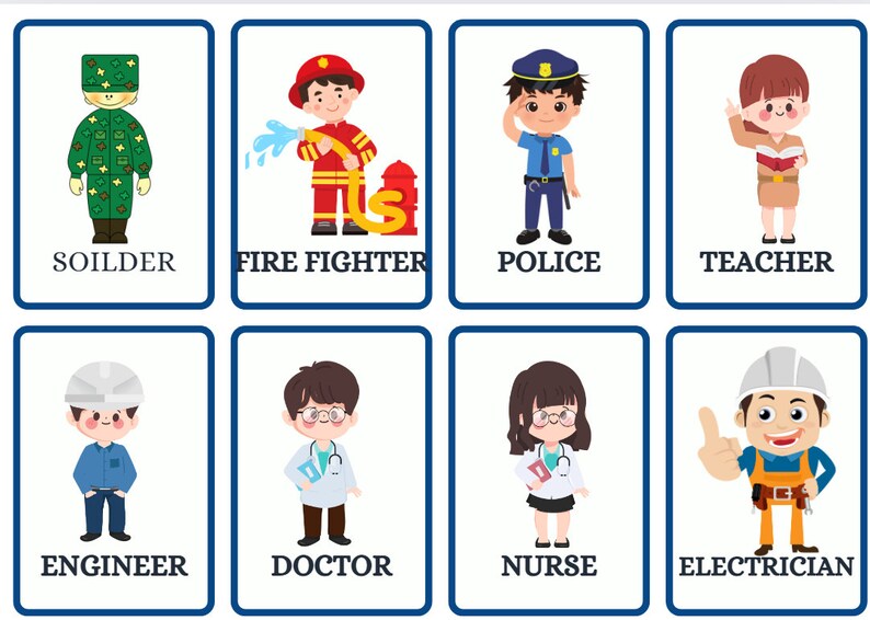 Community Helper Flashcards - Etsy