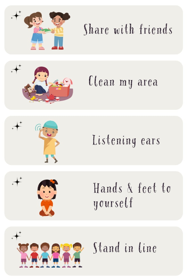 10 Classroom Visual Rules Cards - Etsy